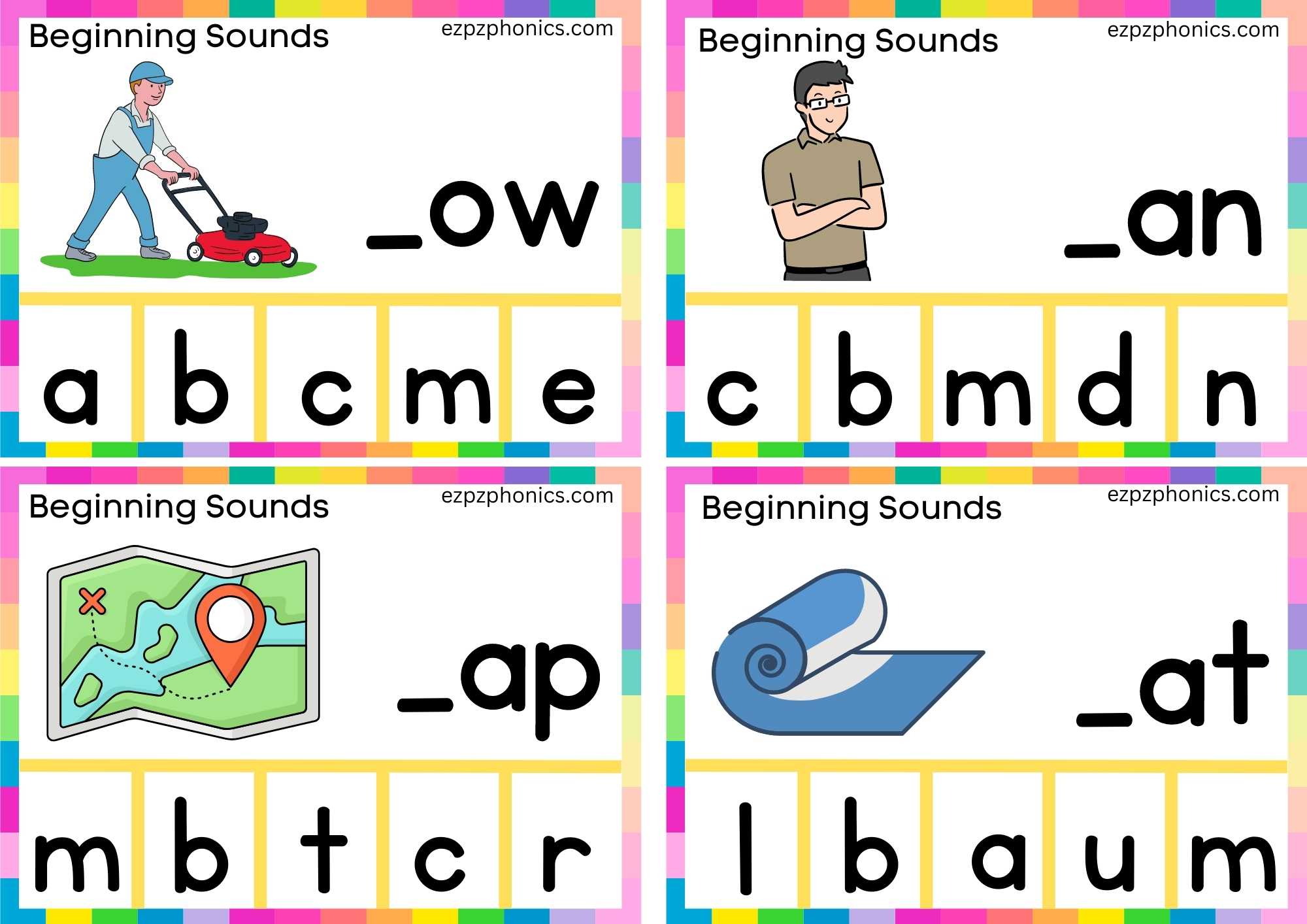 Letter M Finish The Word And Clip The Correct Letter Group 1 - ezpzphonics.com